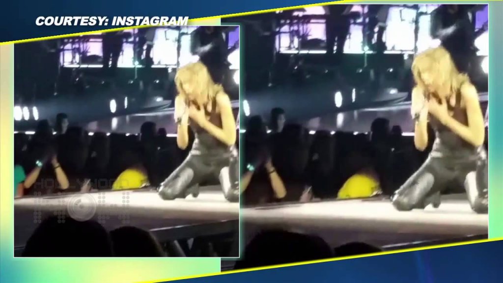 Taylor Swift Gets Knocked Off Stage, ALMOST! – INTHEFAME