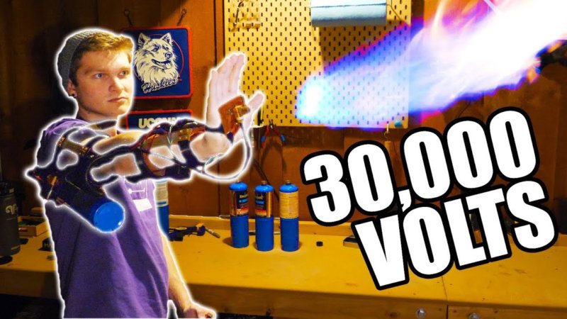 Incredible Flamethrower Gauntlet w/ TASER Ignition! – INTHEFAME